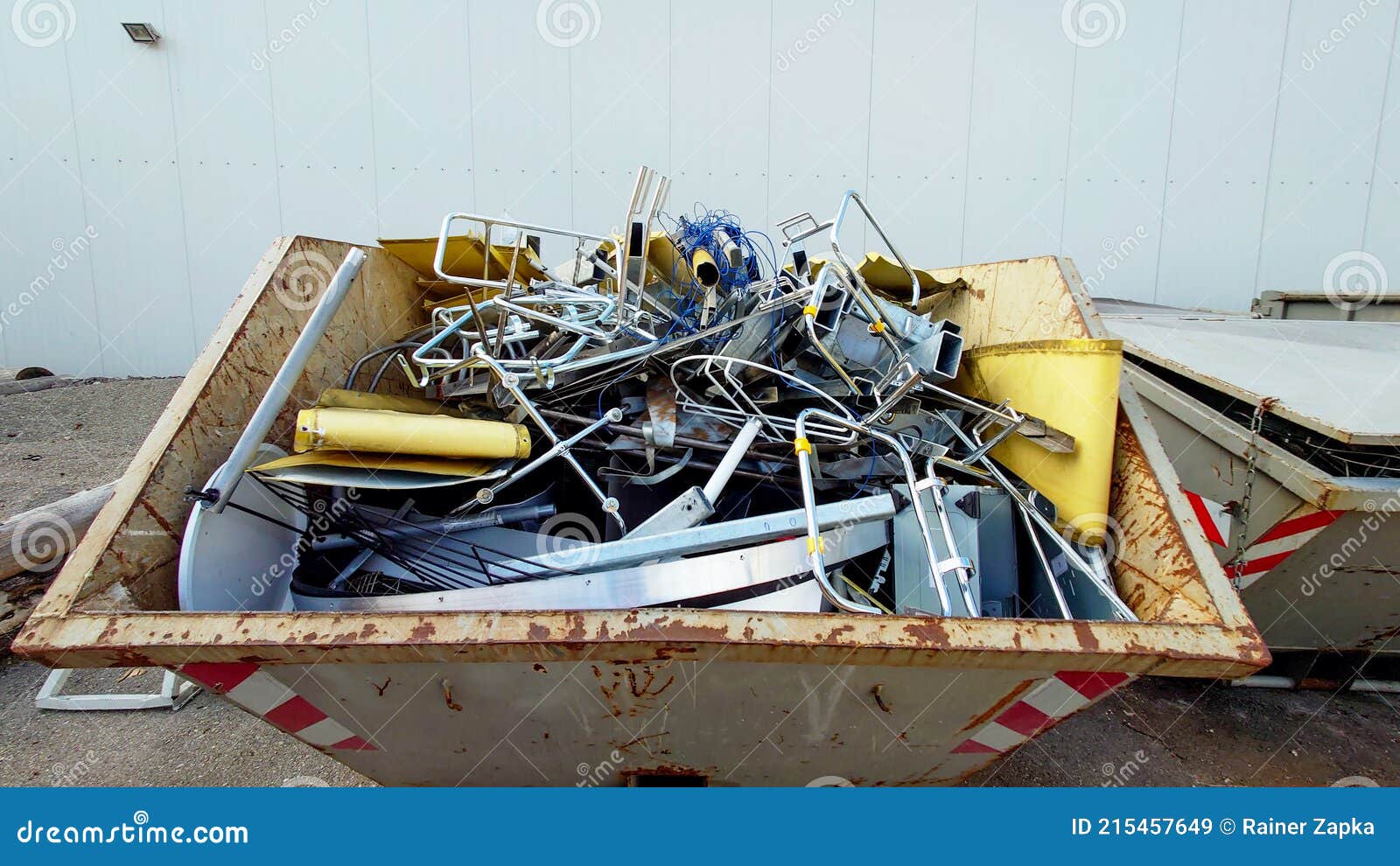 Container Full of Metallic Scrap Stock Image - Image of metallic ...