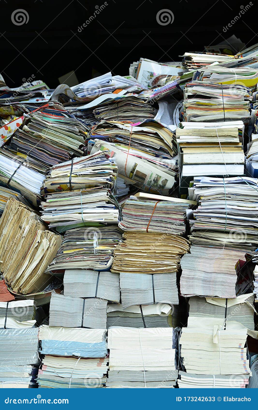Container Full of Old Paper for Recycling Stock Image - Image of heap ...