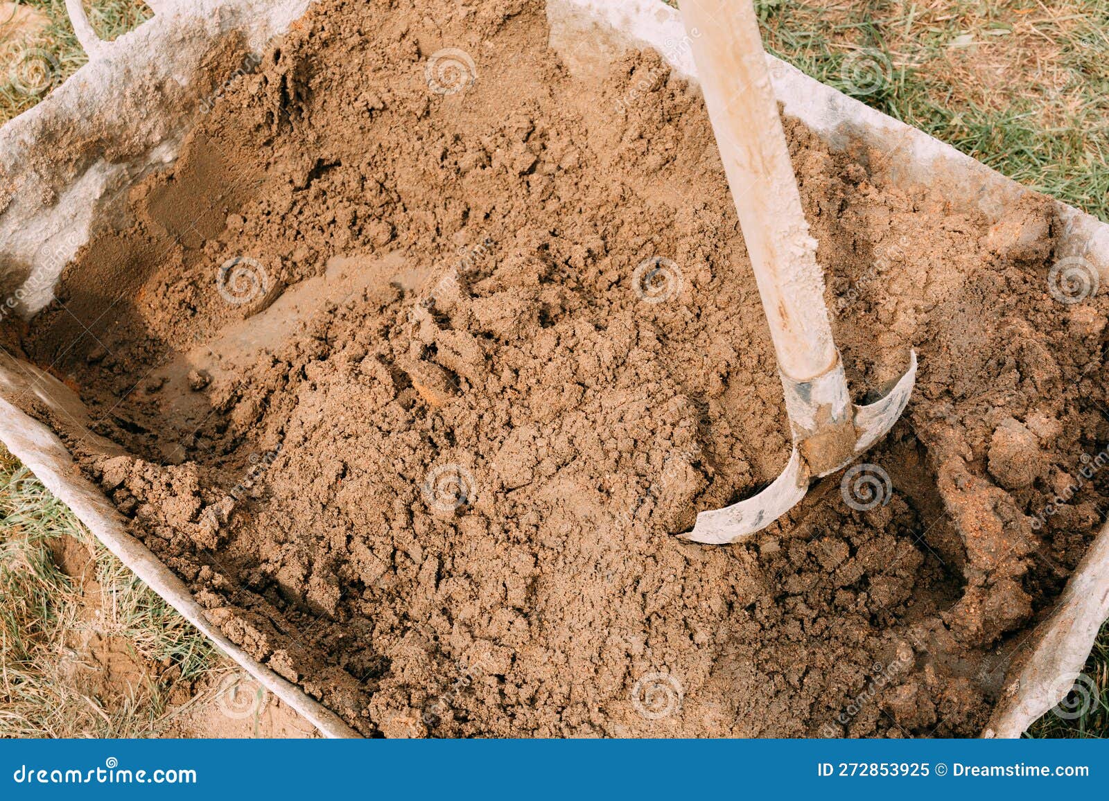 Container Full of Sand for the Preparation of Concrete. Construction ...