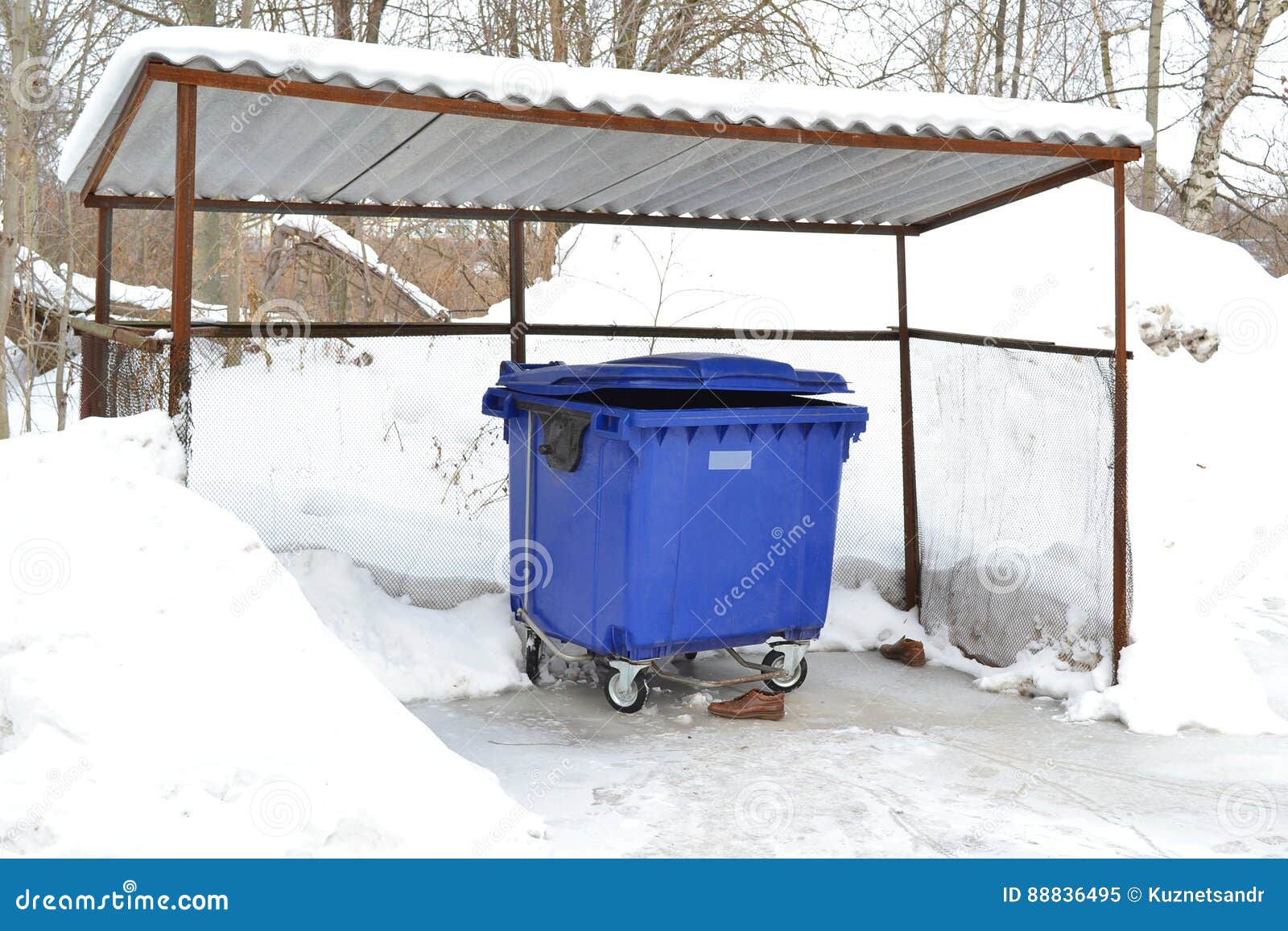 Container for Garbage Under a Canopy Stock Image - Image of container ...
