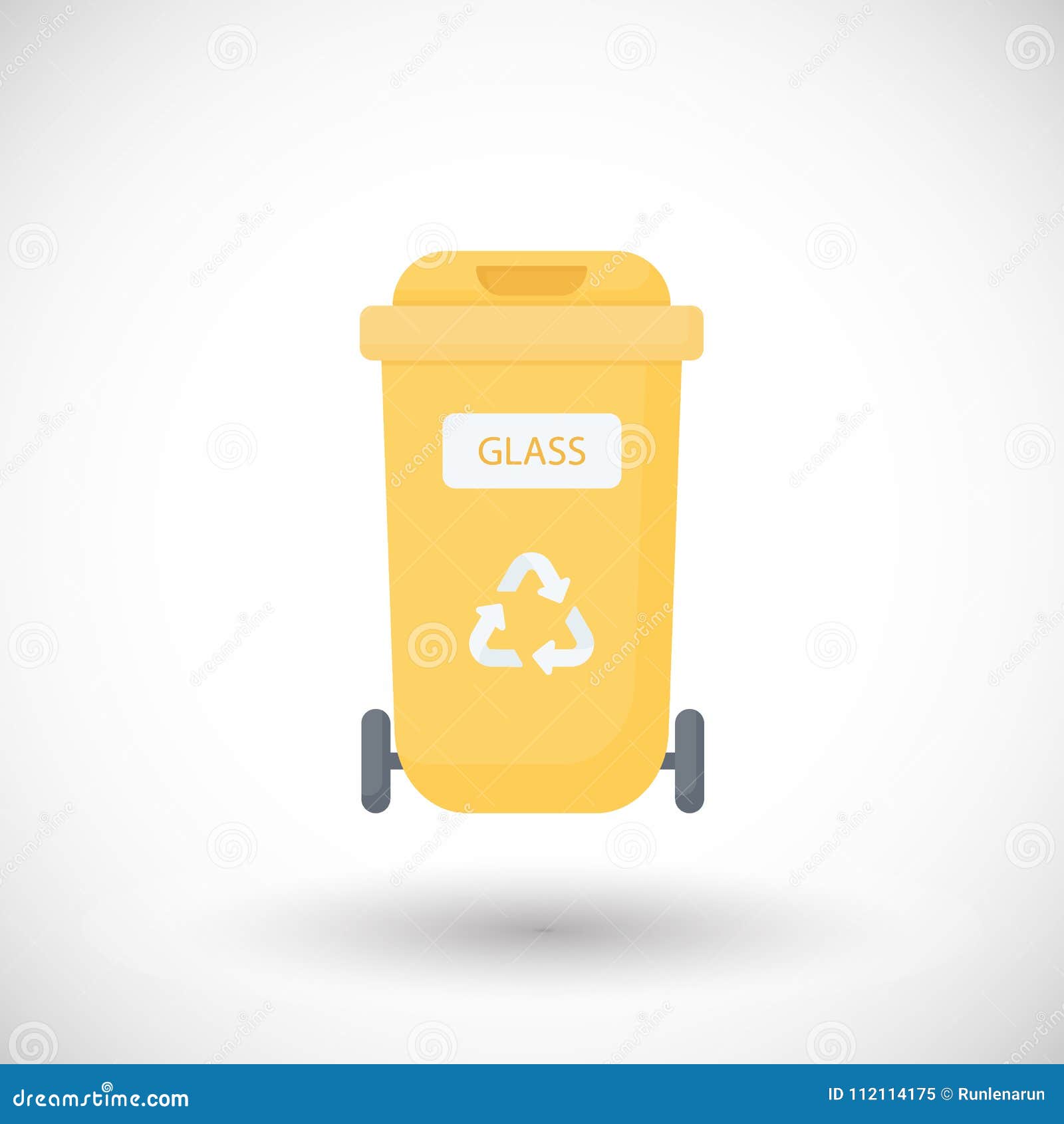 Container for Glass Waste Flat Vector Icon Stock Illustration ...