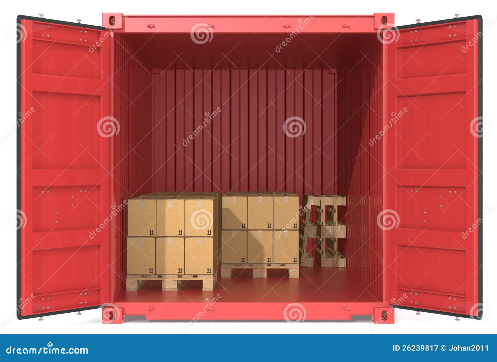Container with goods. stock image. Illustration of open - 26239817