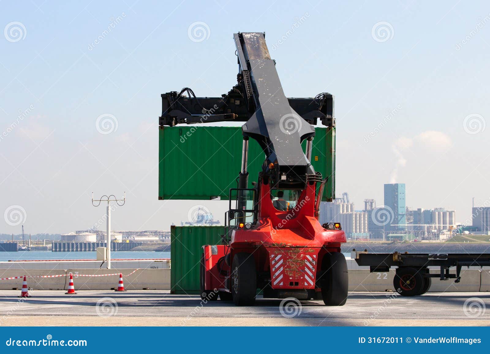 Container handler stock image. Image of loaded, heavy - 31672011