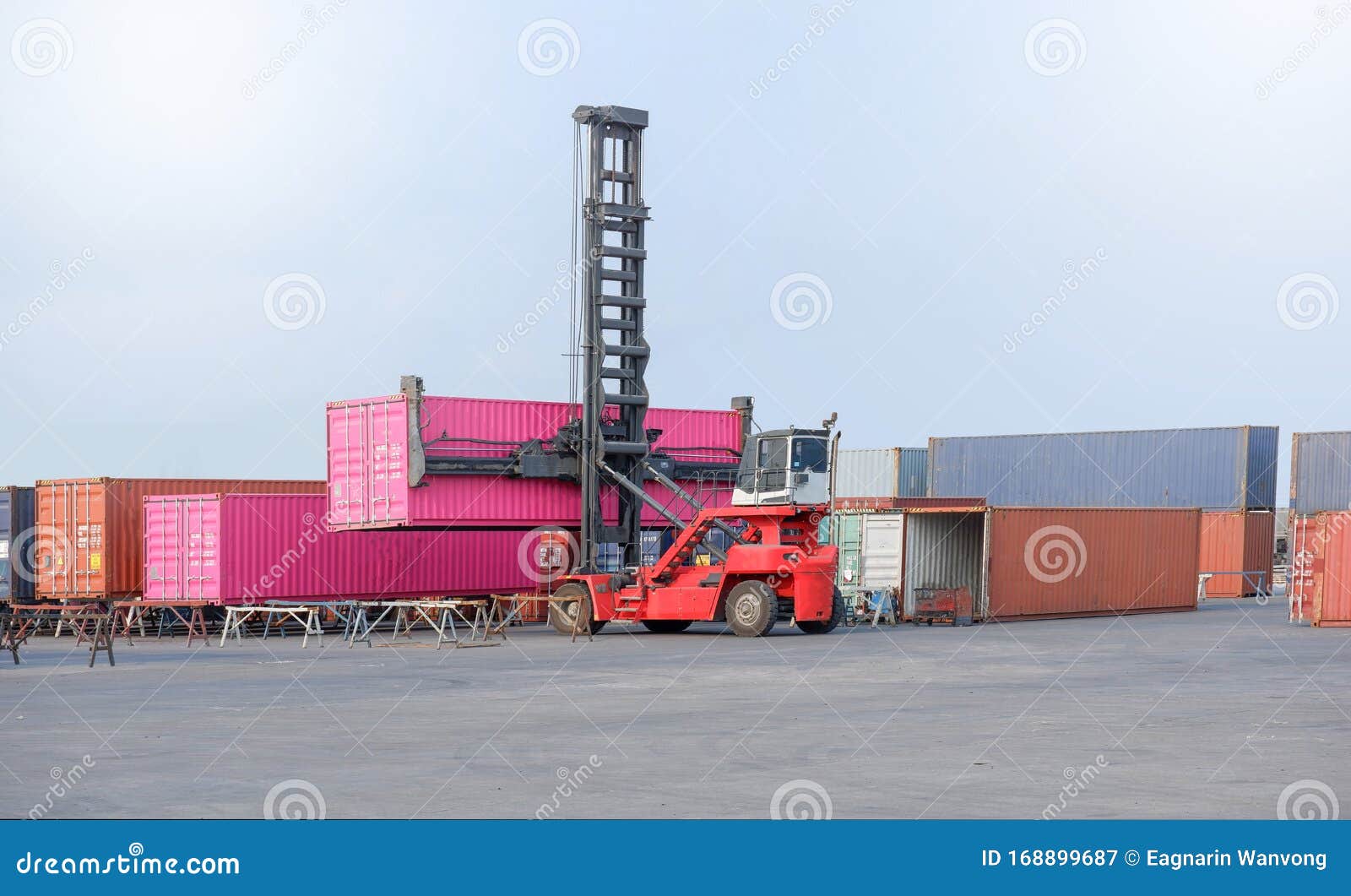 Container Handlers in the Harbor, Transportation Concepts Stock Image ...