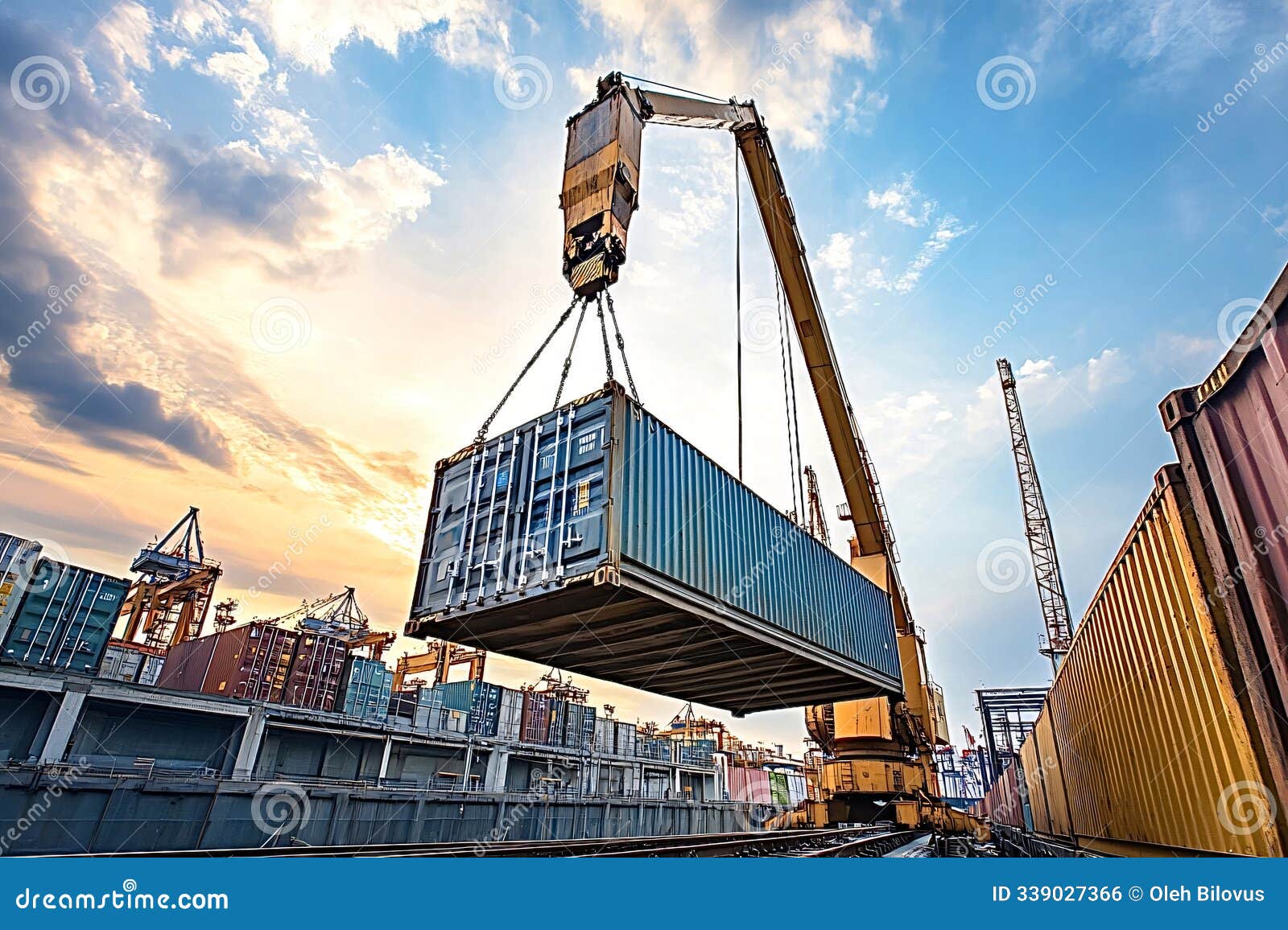 Container Handling at the Docks: Logistics and Global Trade Stock Photo ...
