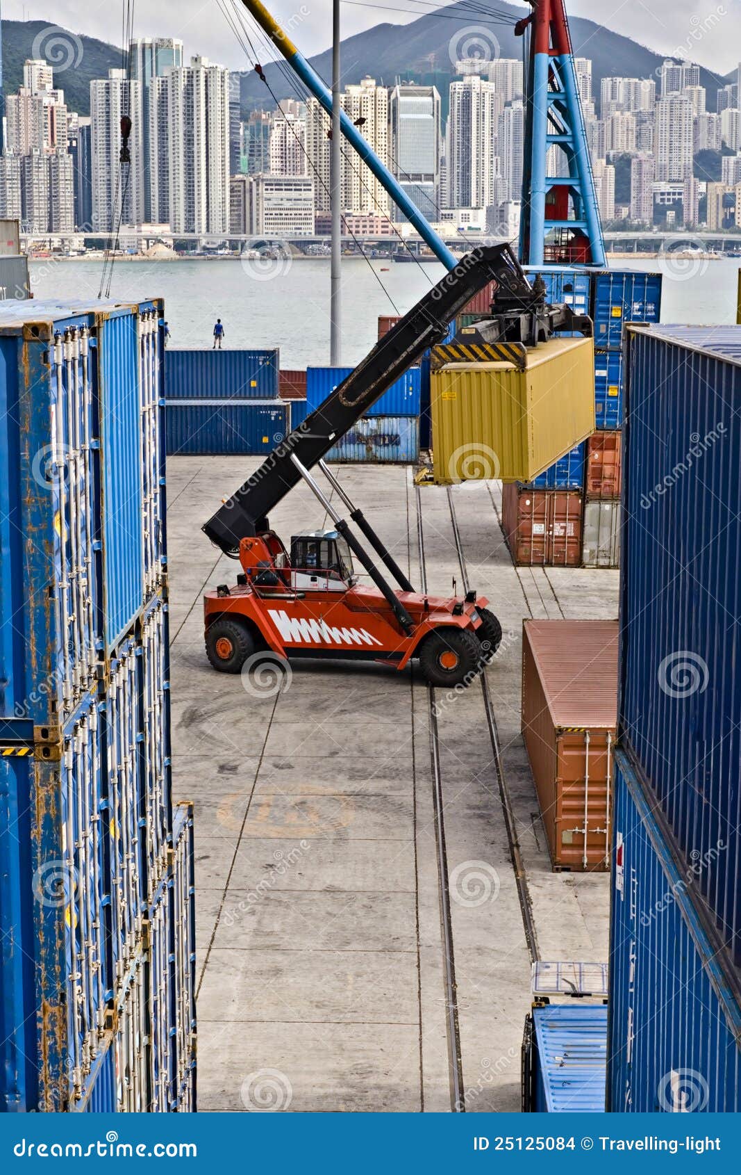 Container Handling, Hong Kong Stock Photo - Image of victoria, traffic ...