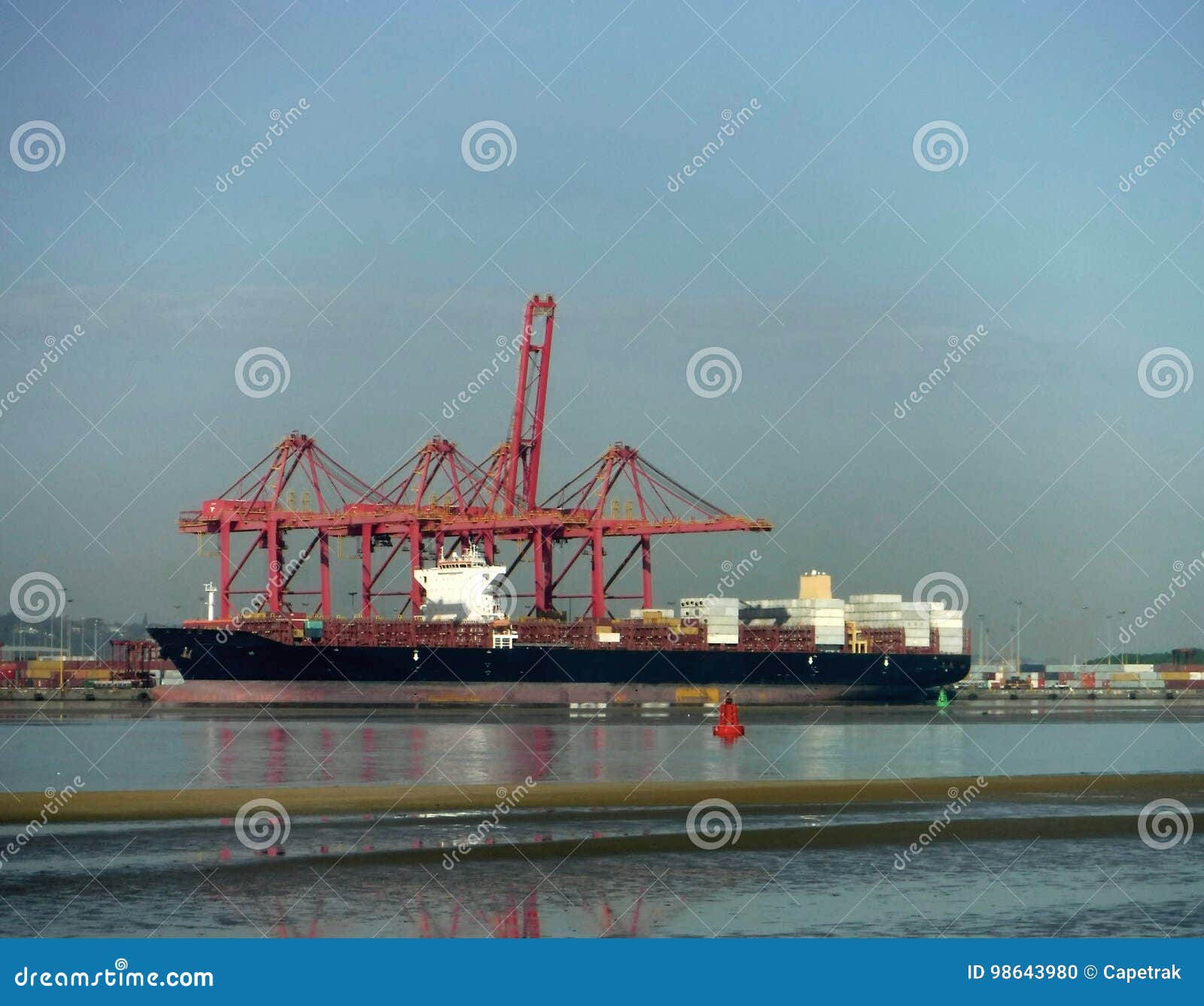 Container handling stock photo. Image of cargo, color - 98643980
