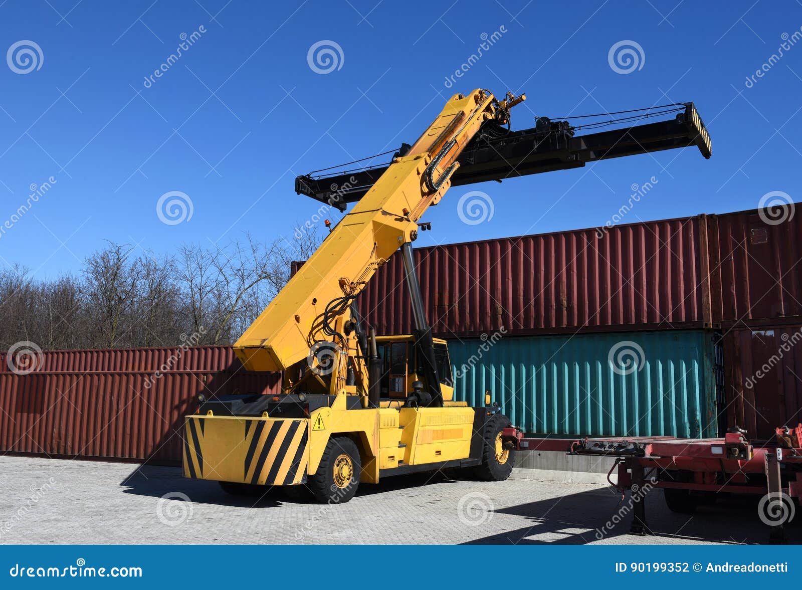 Container handling vehicle stock photo. Image of freight - 90199352
