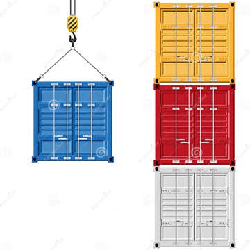 Container Hanging on the Hook Vector Illustration Isolated on White ...