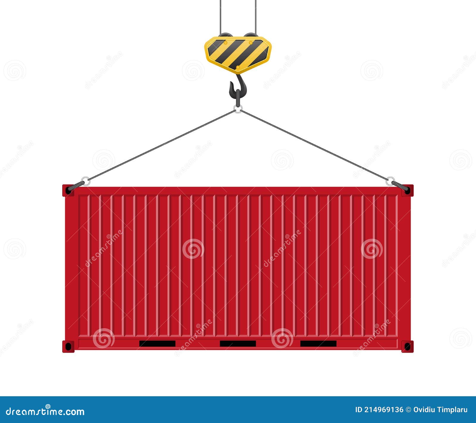 Container Hanging on the Hook Vector Illustration Isolated on White ...