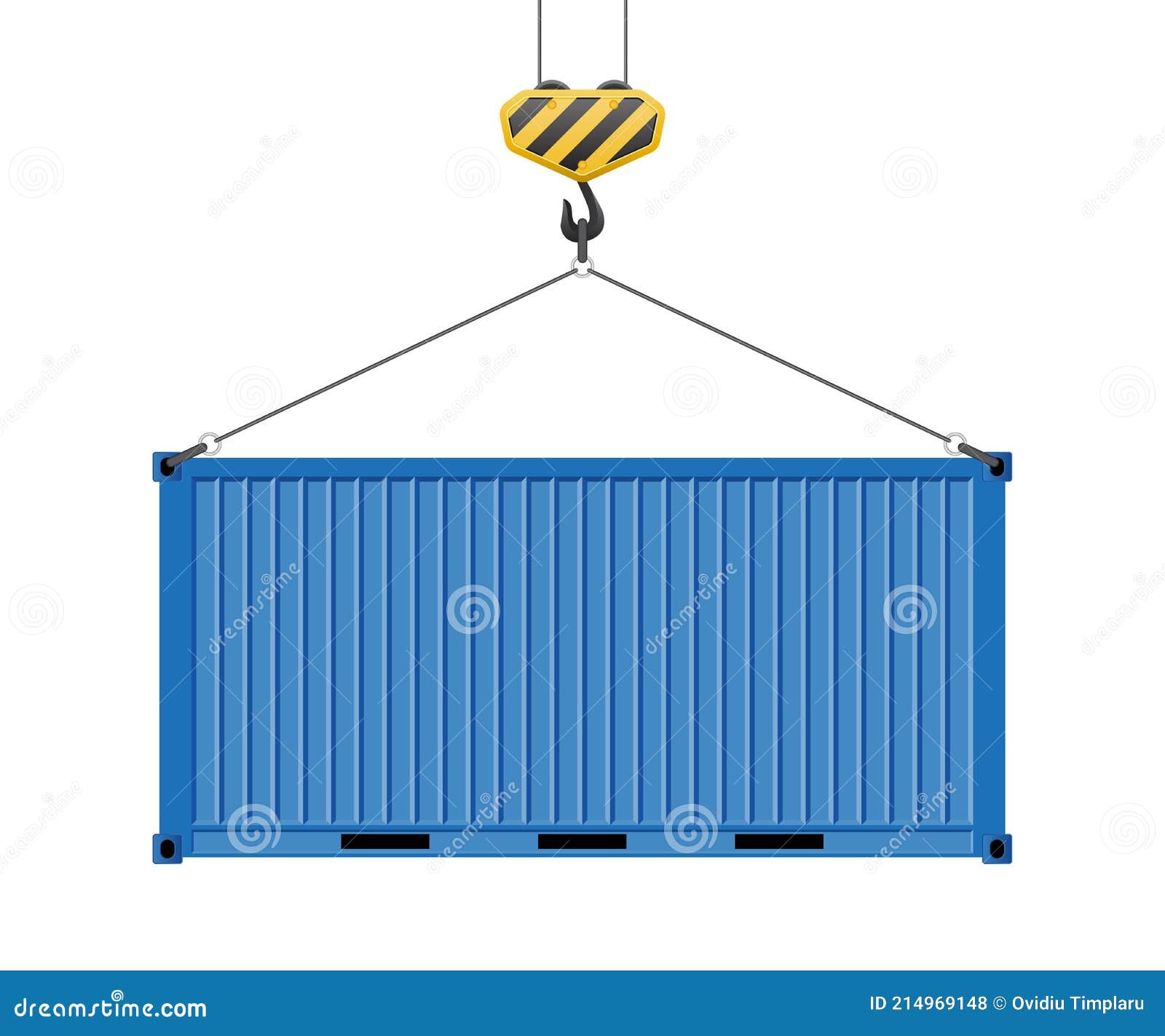 Container Hanging on the Hook Vector Illustration Isolated on White ...