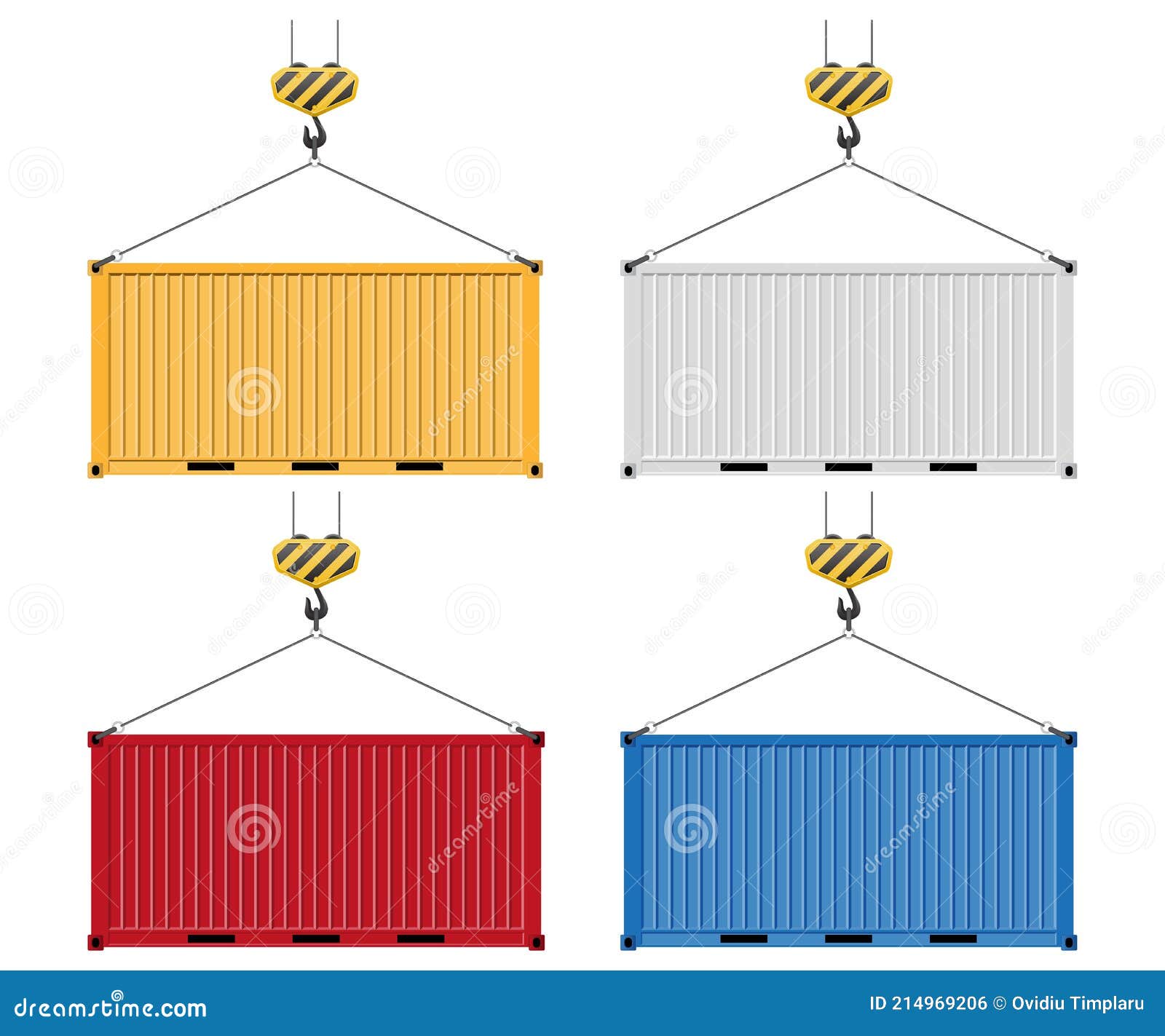 Container Hanging on the Hook Vector Illustration Isolated on White ...