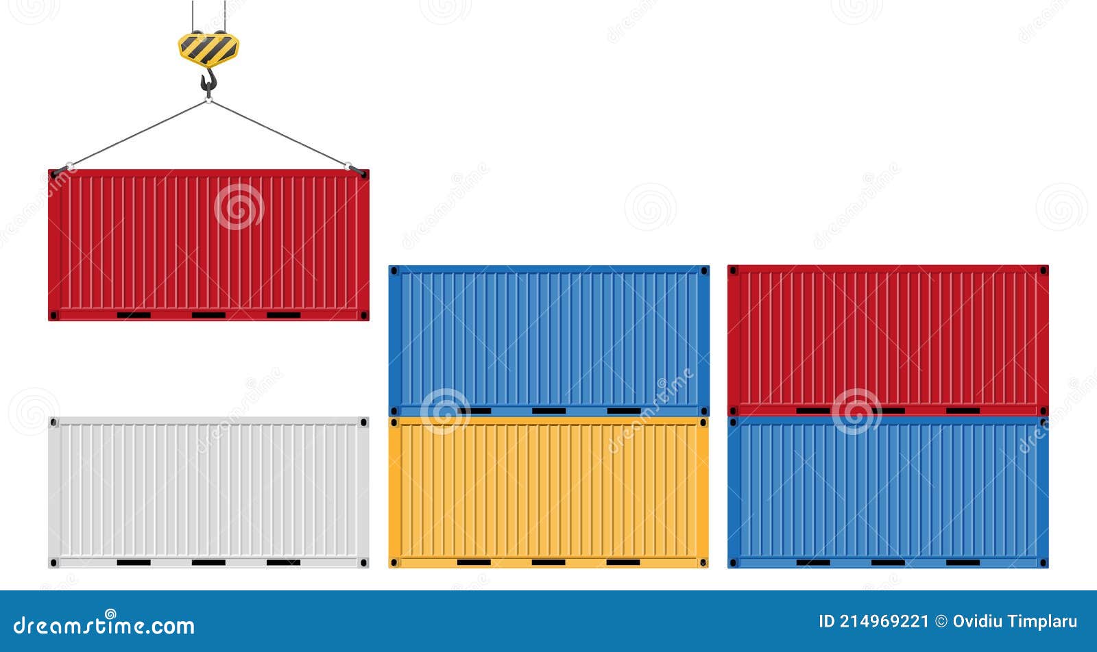 Container Hanging on the Hook Vector Illustration Isolated on White ...