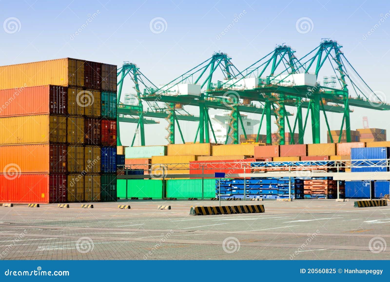 Container harbor stock image. Image of load, goods, international ...