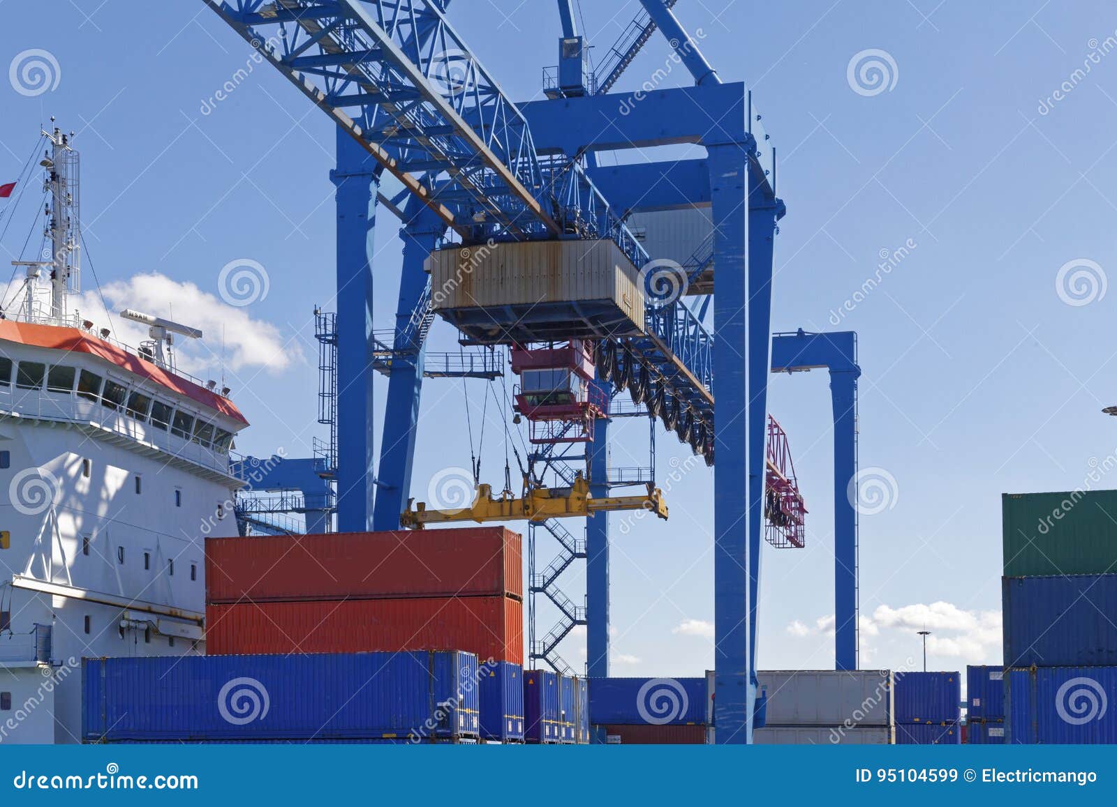 Container harbour stock image. Image of intermodal, harbour - 95104599