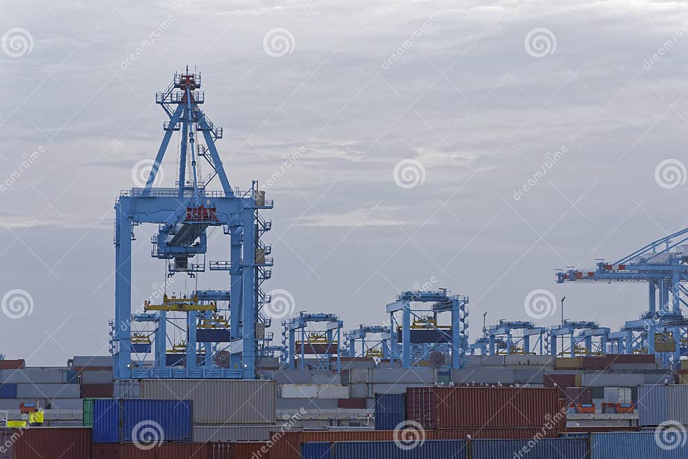 Container harbour stock photo. Image of railway, transport - 95104622