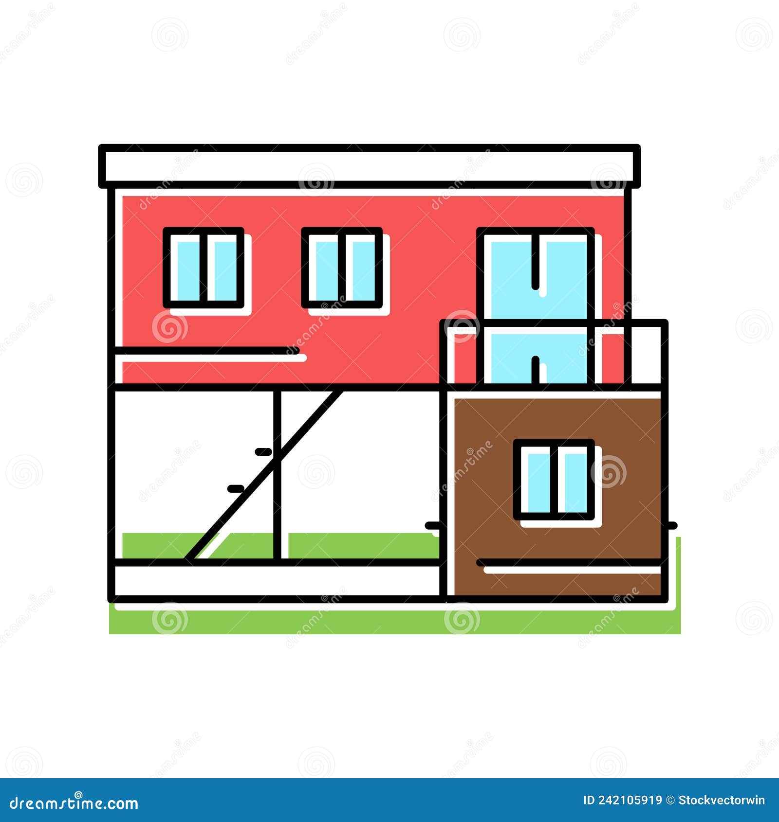 Container Home Color Icon Vector Illustration Stock Vector ...