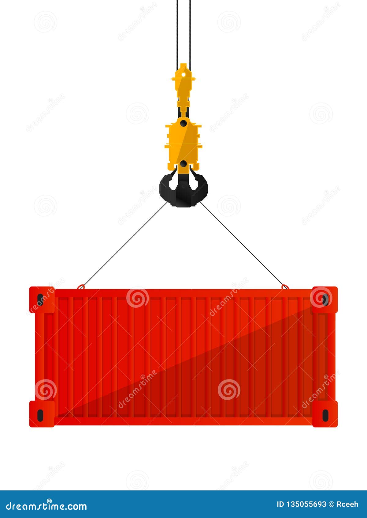 Container and hook stock vector. Illustration of shipping - 135055693