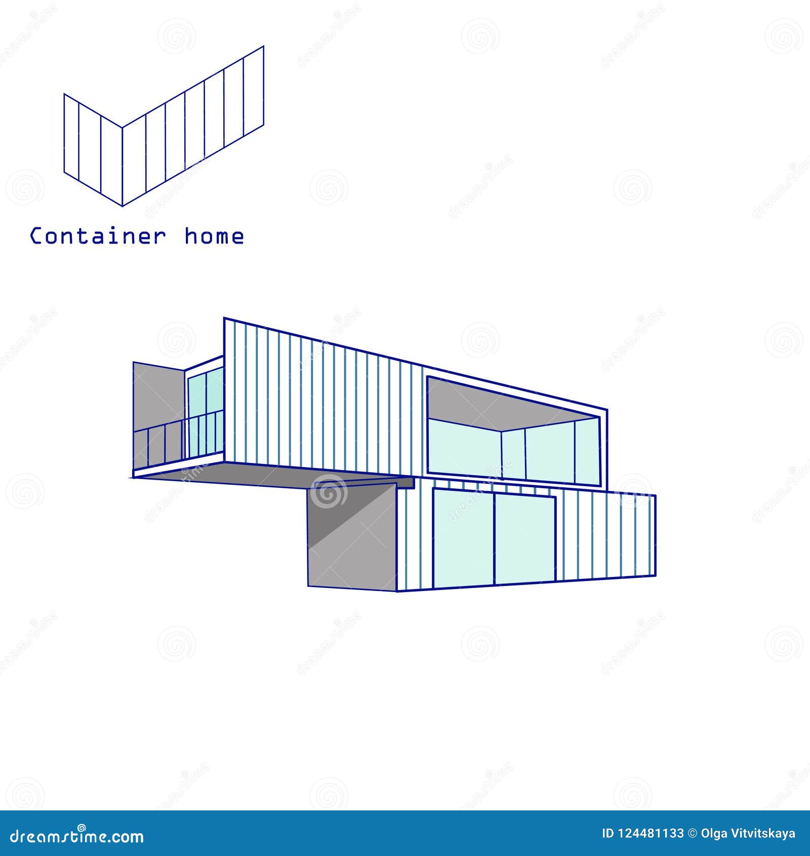 Container House Building with Logo Vector Isolated Stock Vector ...