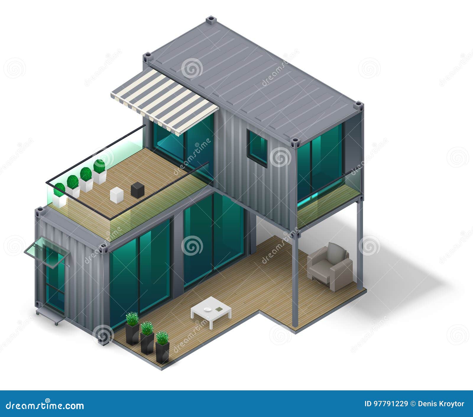 Container House Concept stock vector. Illustration of camping - 97791229