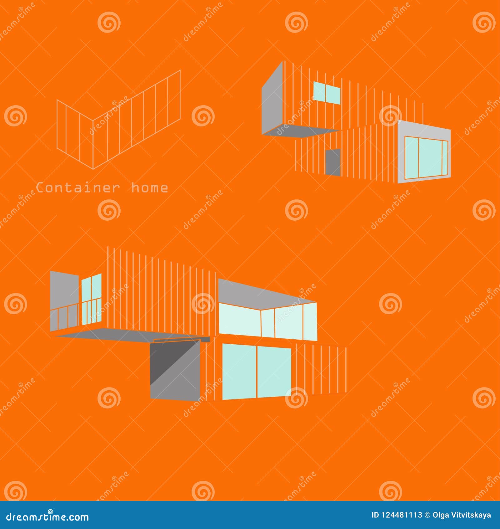 Container House Building with Logo Vector Isolated Stock Vector ...
