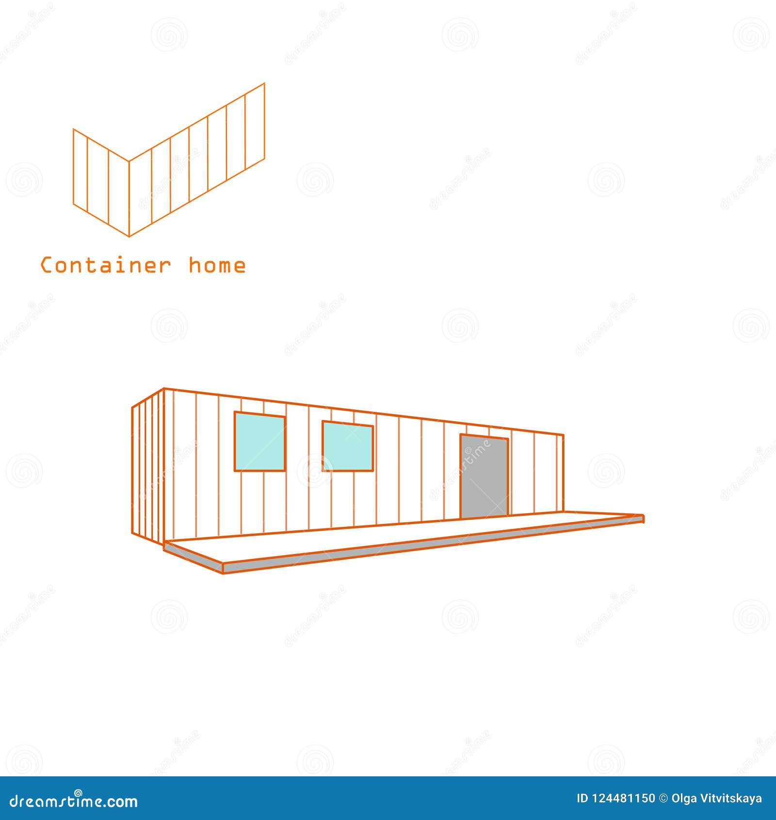 Container House Building with Logo Vector Isolated Stock Vector ...