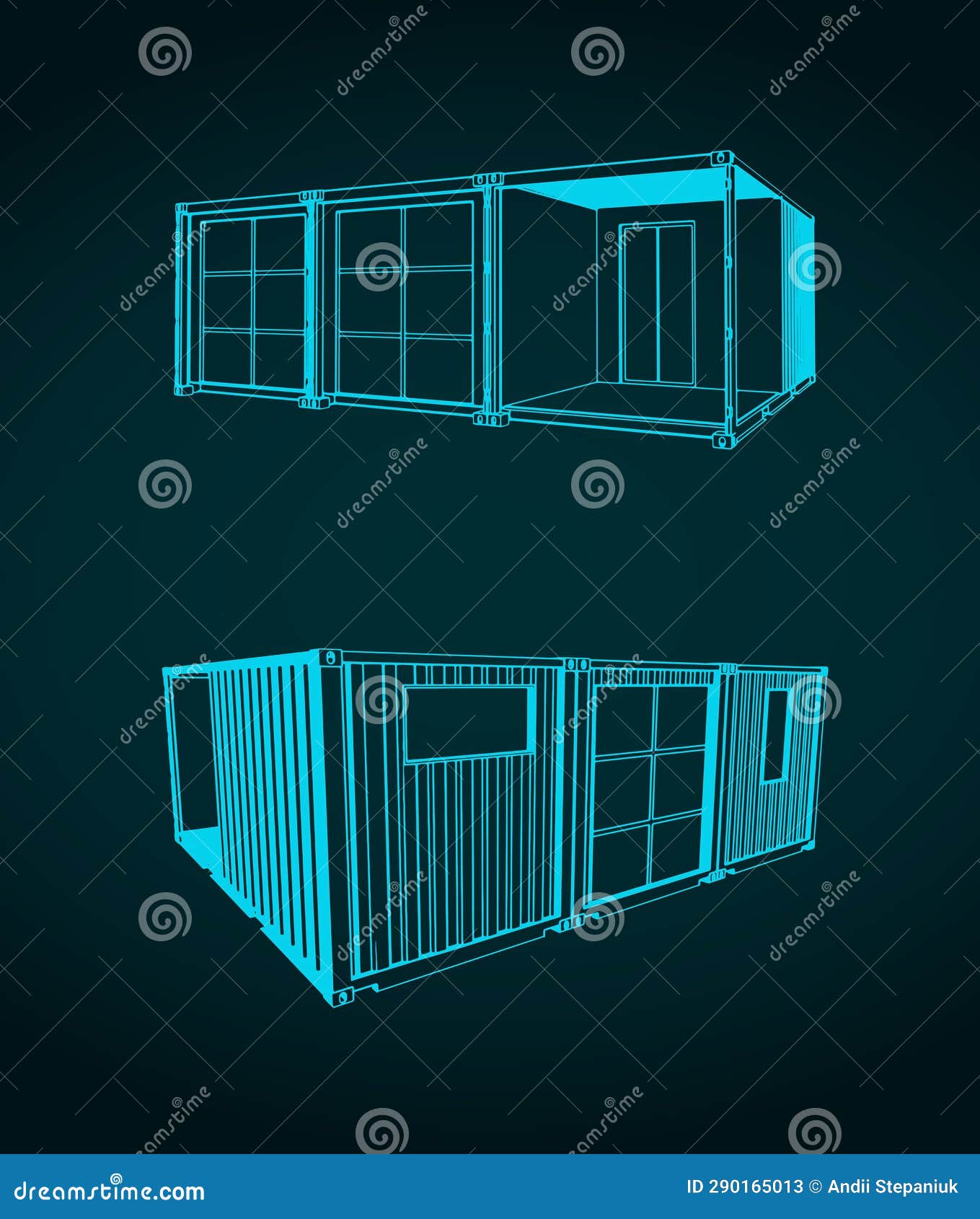 Container House Illustration Stock Vector - Illustration of mobility ...