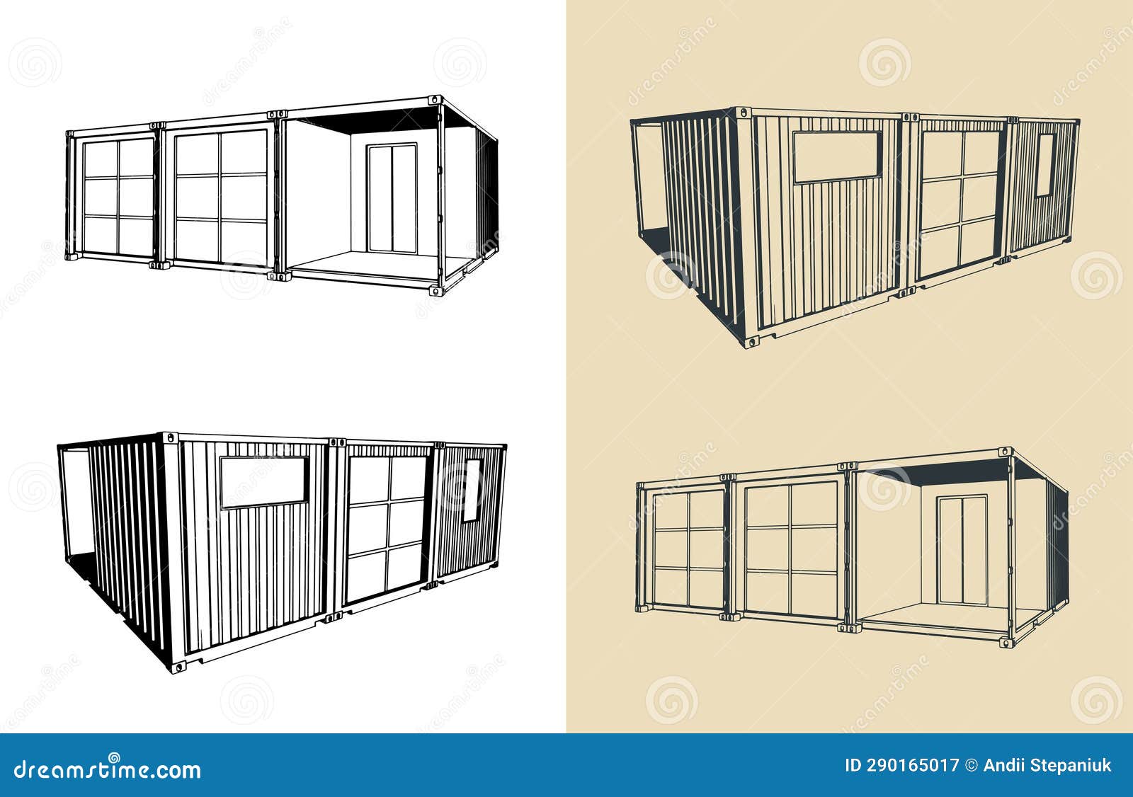 Container House Illustrations Stock Vector - Illustration of mobile ...