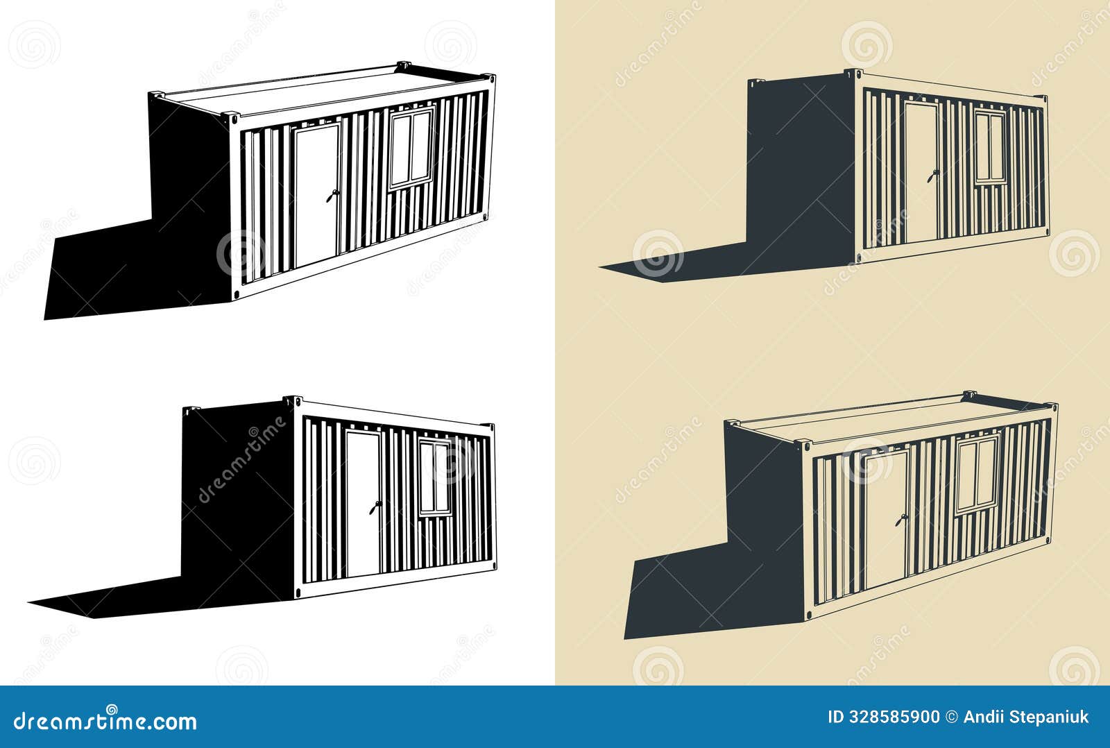 Container House Illustrations Stock Vector - Illustration of worker ...