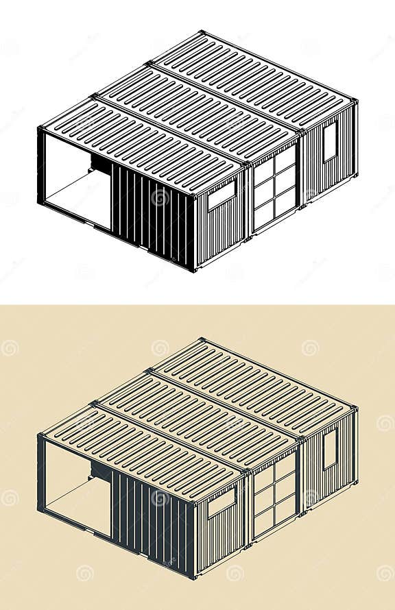 Container House Isometric Illustrations Stock Illustration ...