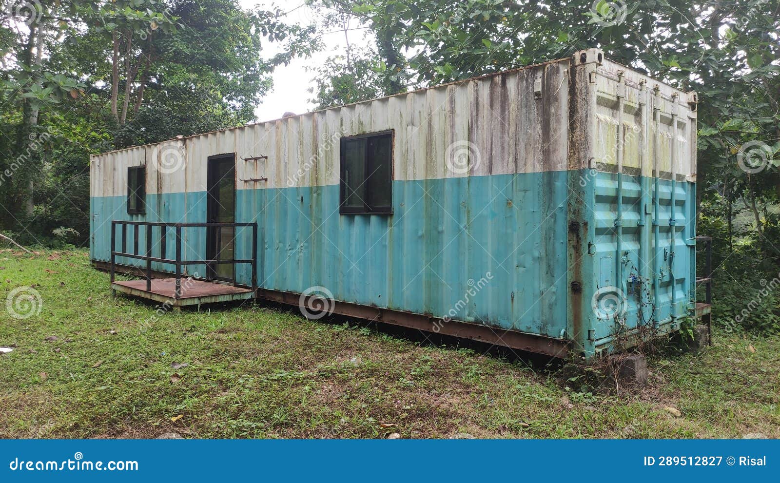 Container House in the Middle of the Forest Stock Image - Image of ...
