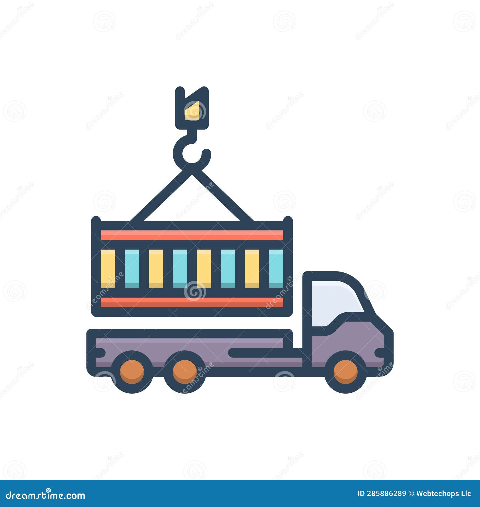 Color Illustration Icon for Container, Hook and Lifting Stock Vector ...