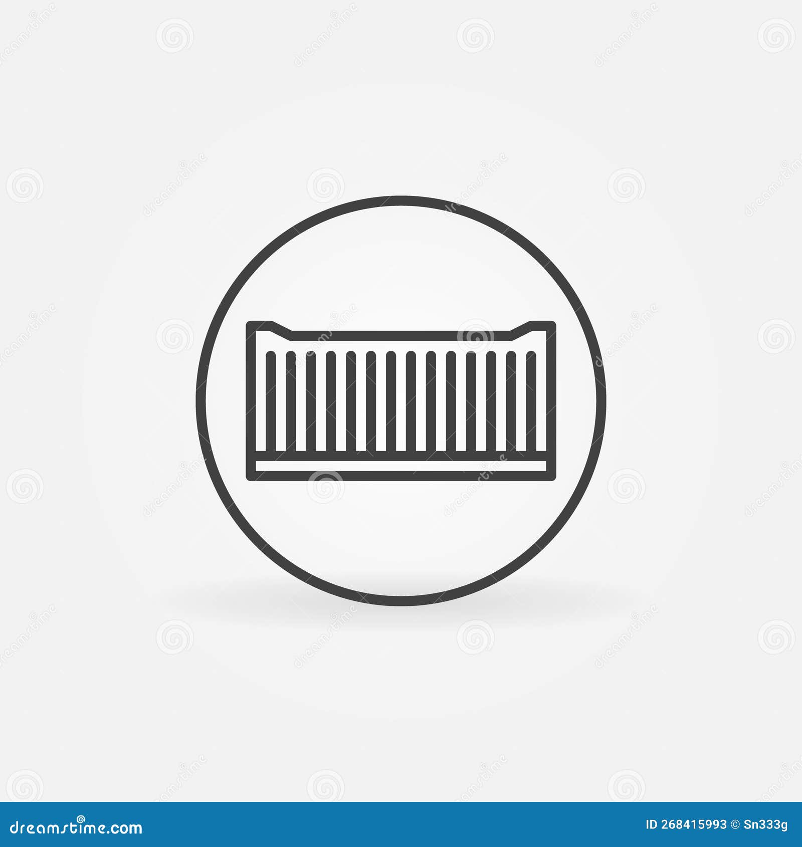 Container Inside Circle Vector International Shipping Concept Thin Line ...