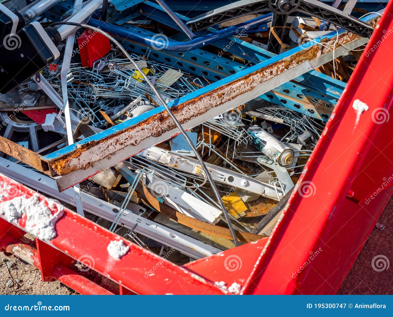 Container with Iron Scrap Waste Image Stock Image - Image of iron ...
