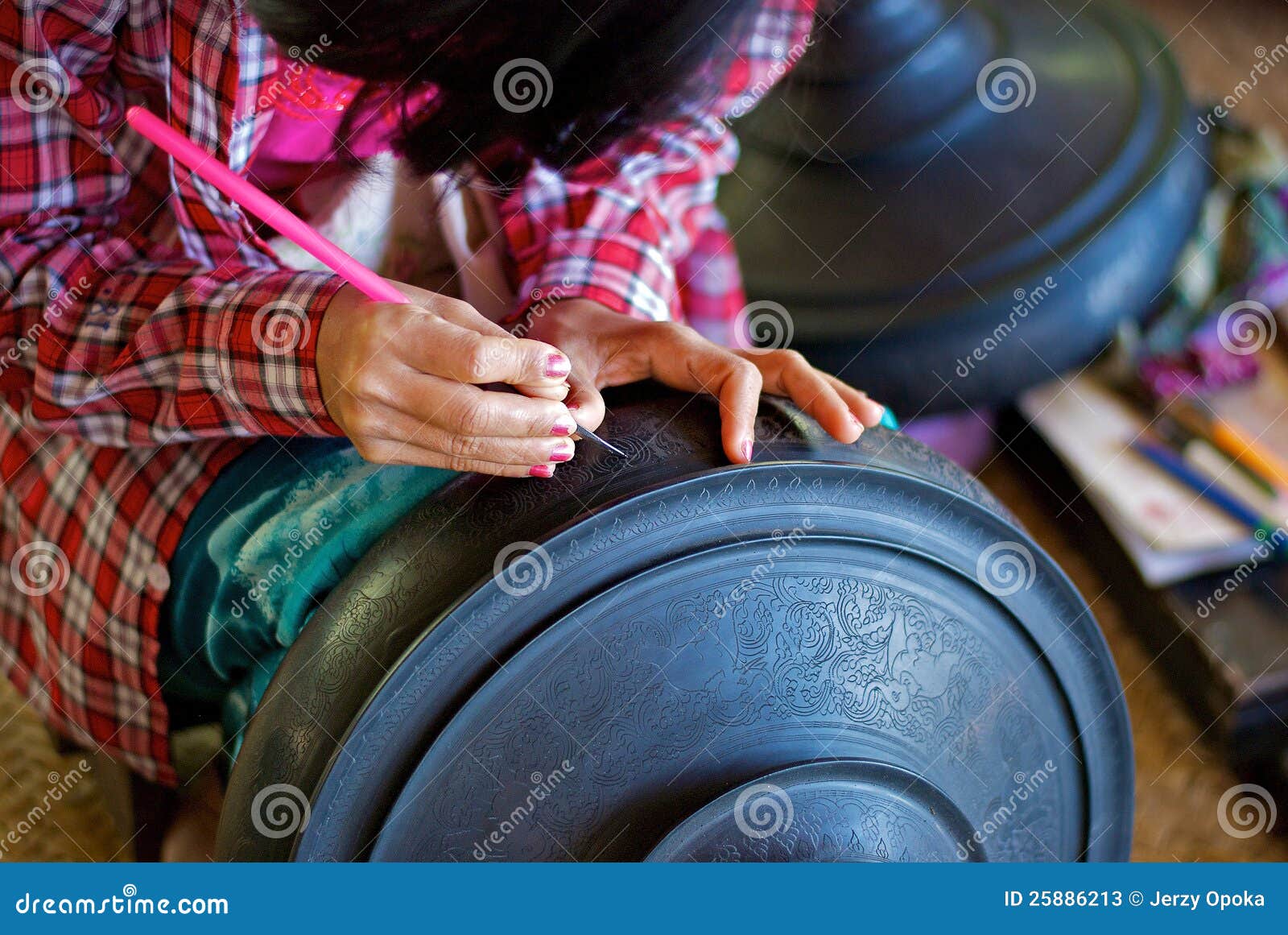Container with Lacquer Engraving Editorial Stock Photo - Image of ...