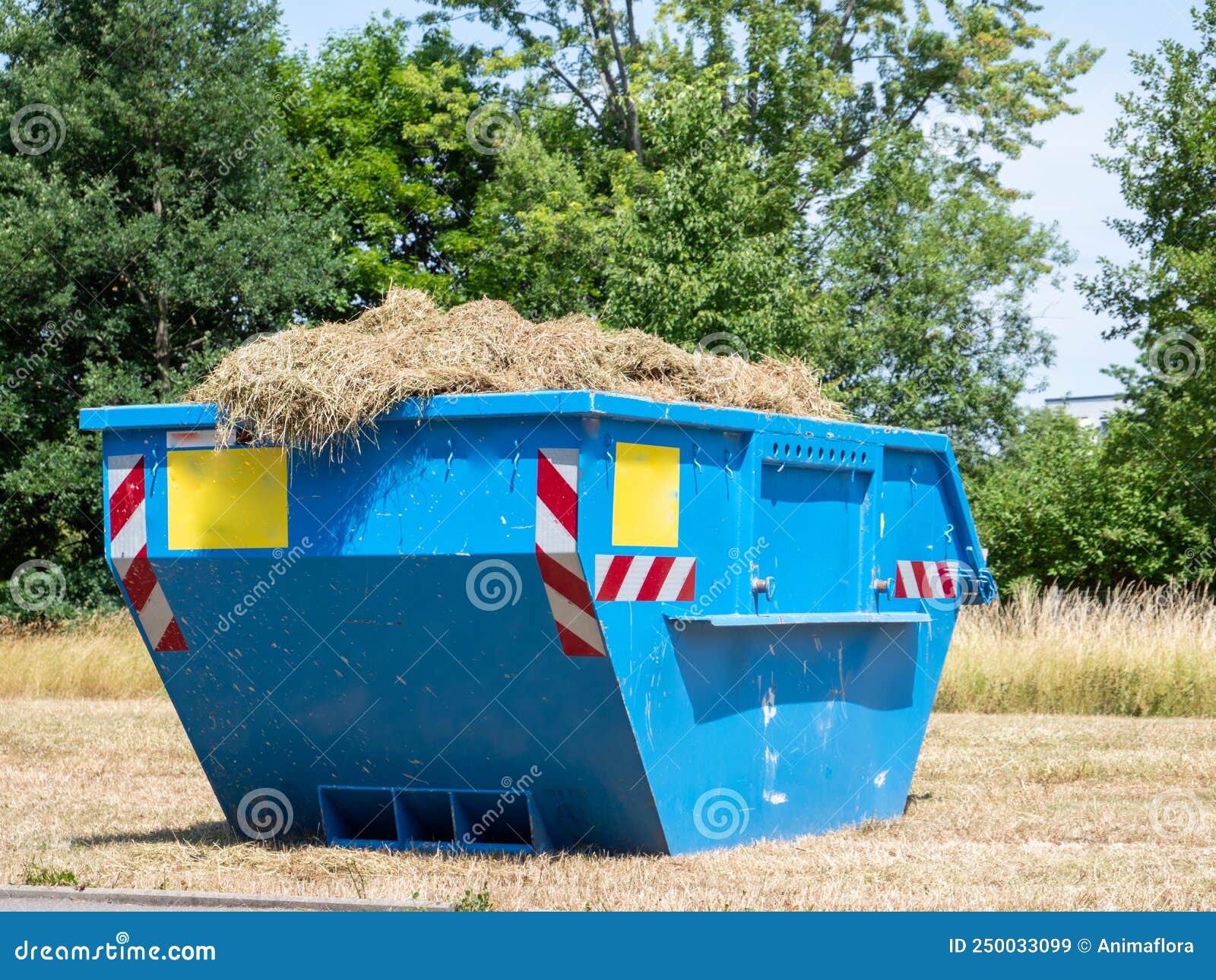Container with Lawn Clippings on a Meadow Stock Image - Image of dump ...