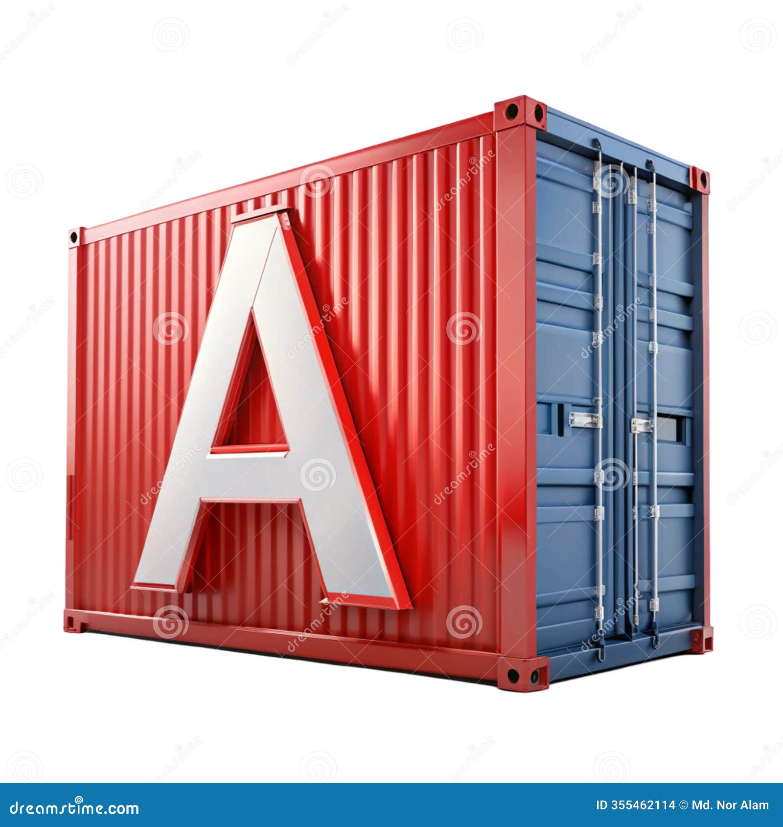 Container with Letter "a" Isolated on White Background Stock ...