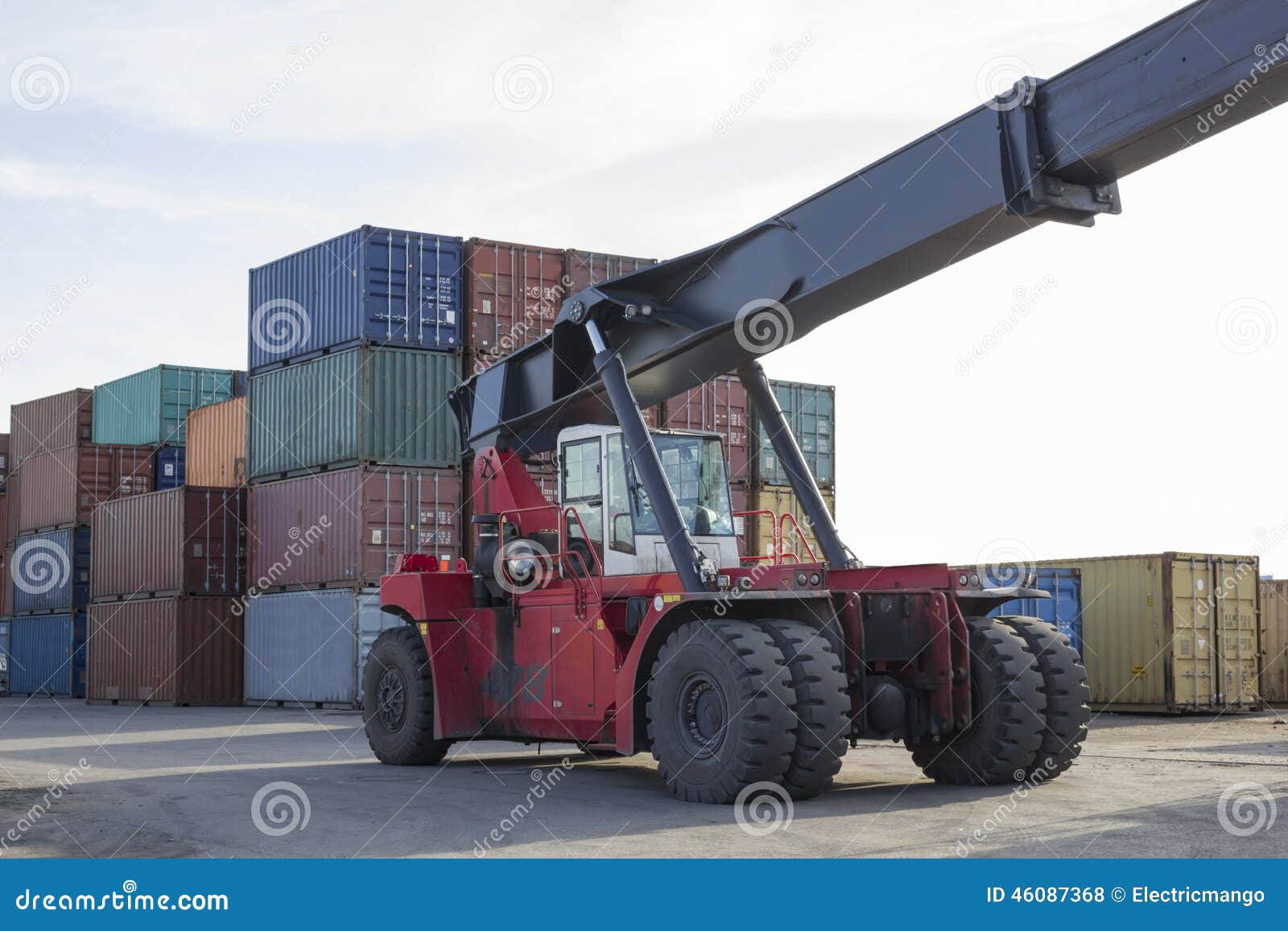 Container lifter stock photo. Image of load, garage, unload - 46087368