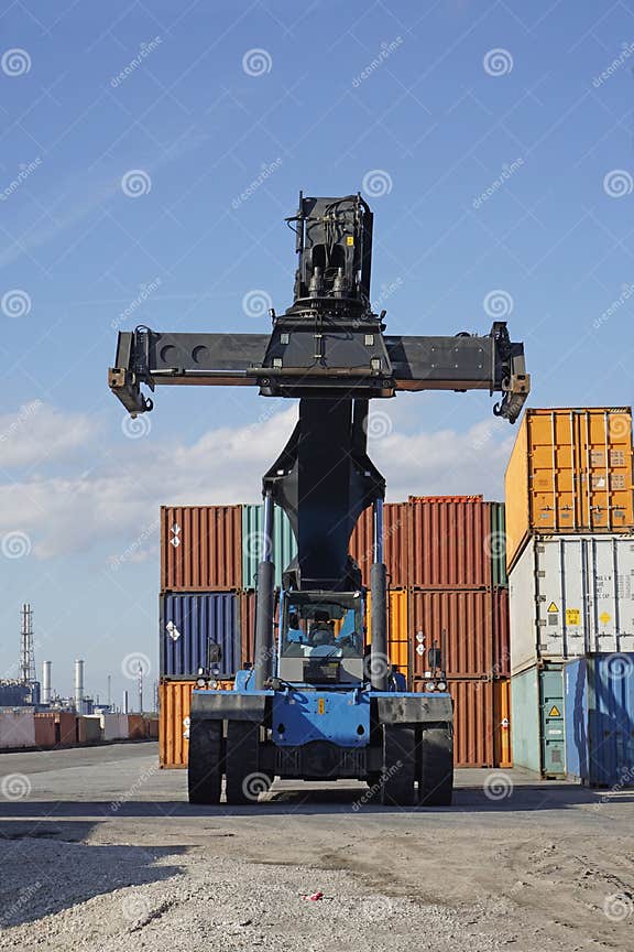 Container lifter stock image. Image of containerized - 46560323
