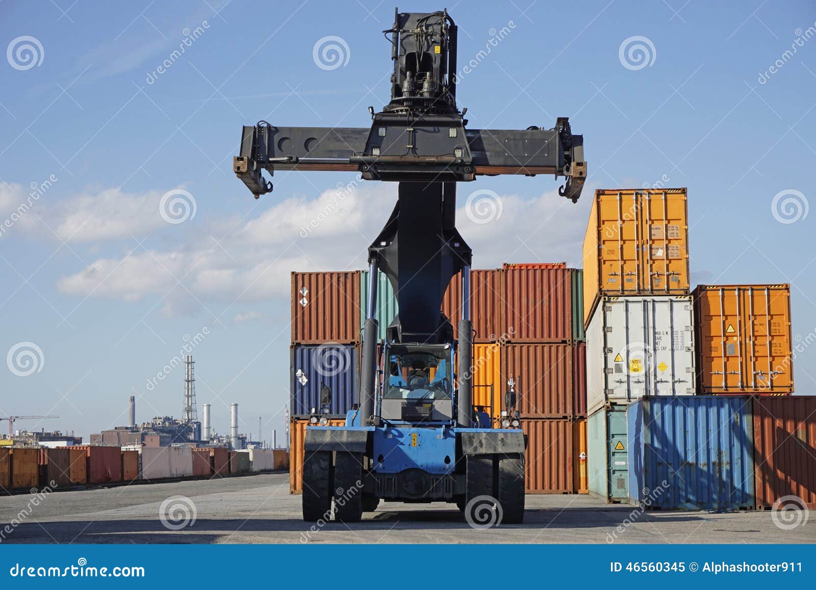Container lifter stock image. Image of front, crane, door - 46560345