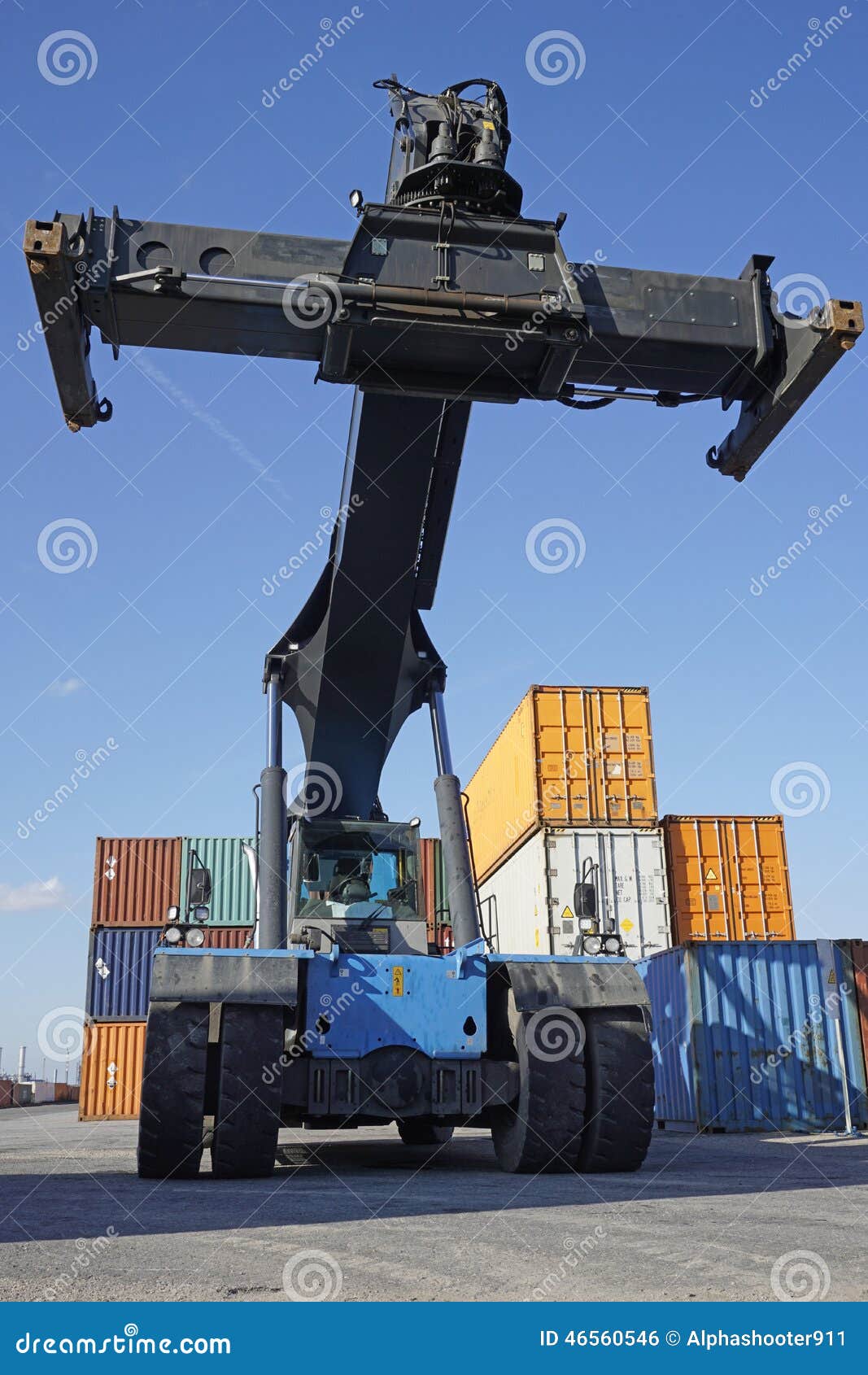 Container lifter stock photo. Image of carriage, charge - 46560546