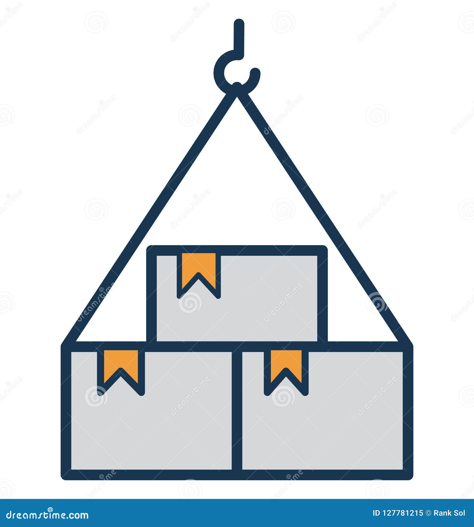 Container, Lifting Isolated Vector Icon Can Be Easily Modified or Edit ...
