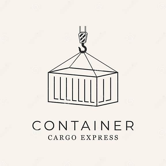 Container Line Art Design Logo Vector Stock Illustration - Illustration ...