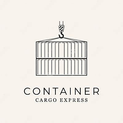 Container Line Art Design Logo Vector Stock Illustration - Illustration ...