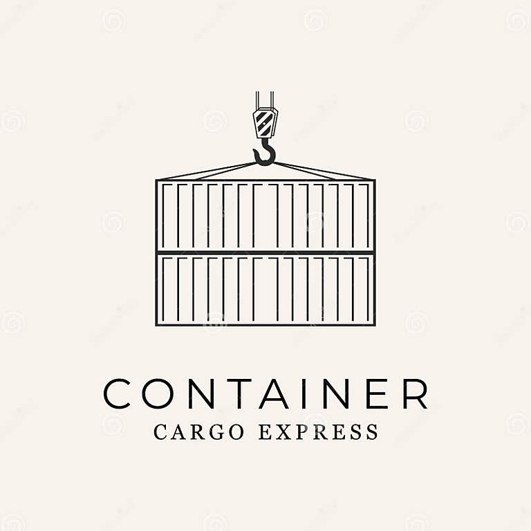 Container Line Art Design Logo Vector Stock Illustration - Illustration ...