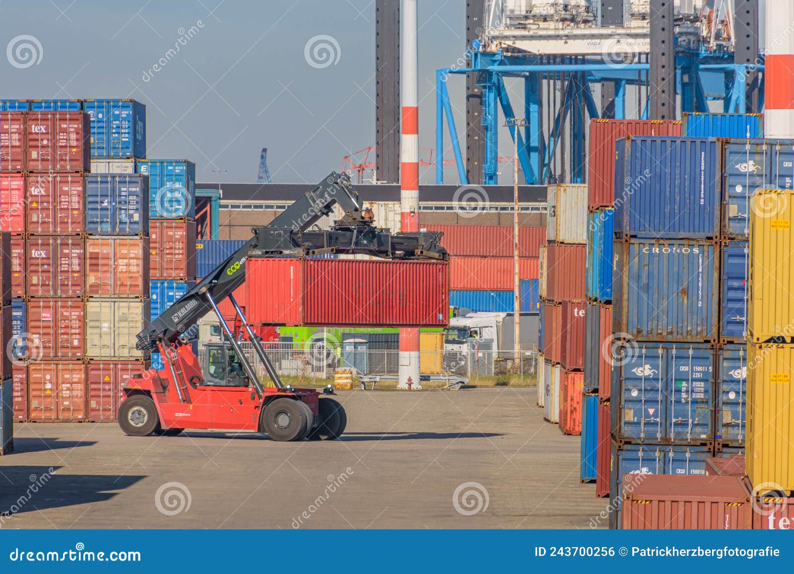 Container Loader is Loading at Huge Container Terminal Editorial Photo ...