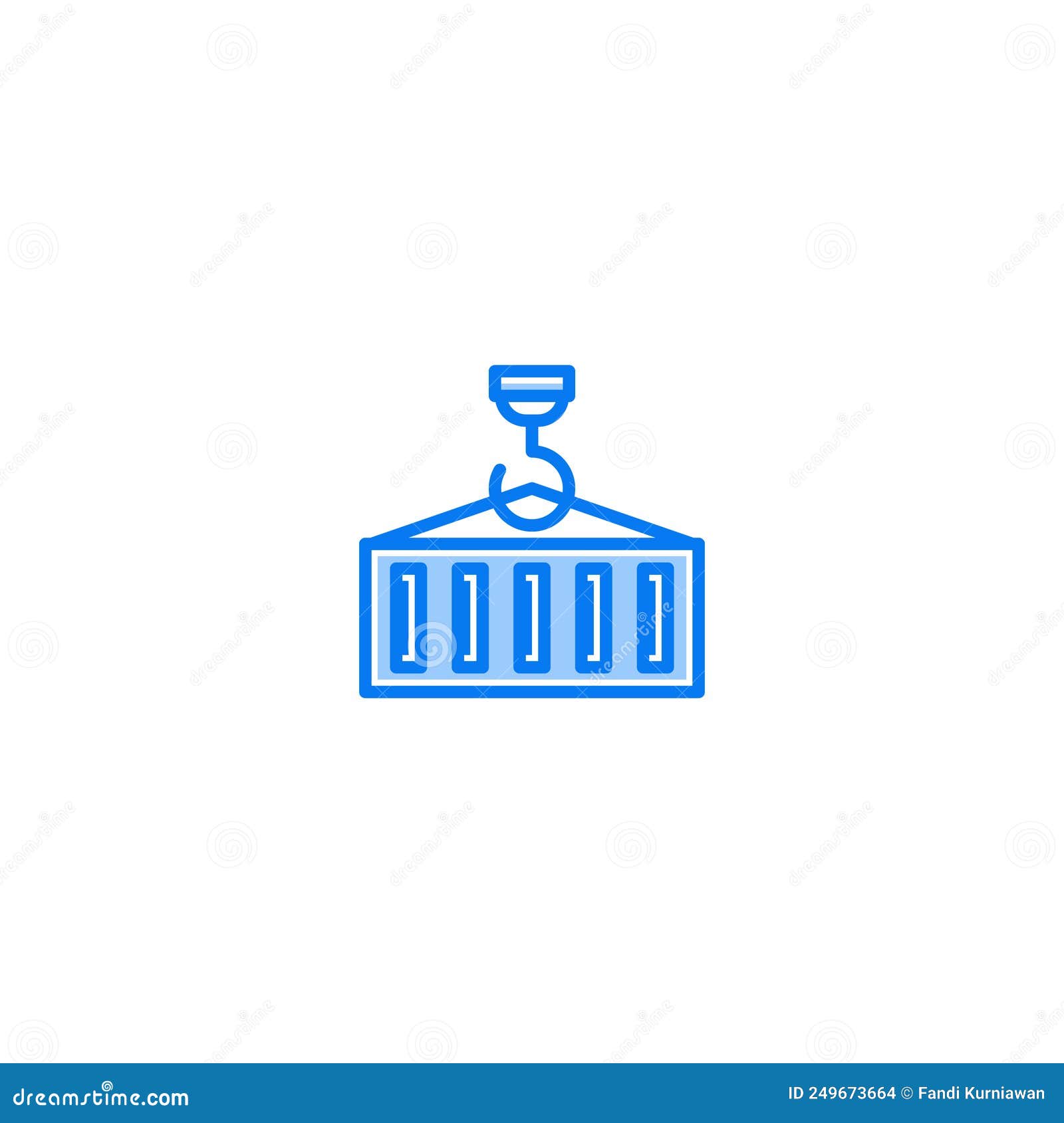 Container Loading Filled Line Icon. Linear Style Sign for Mobile ...