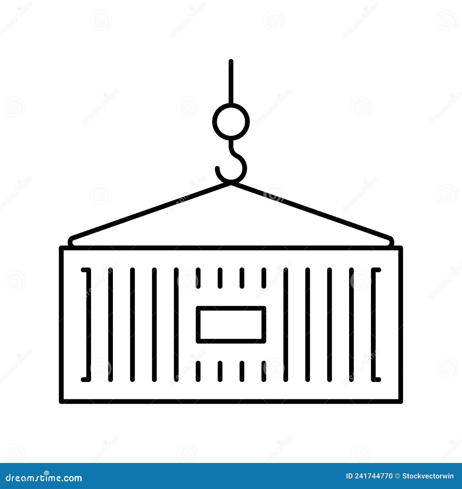Container Loading Line Icon Vector Black Illustration Stock Vector ...