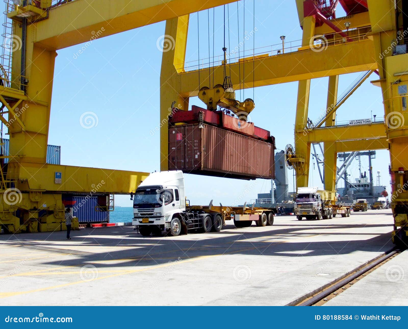 Container stock photo. Image of haven, berth, arrived - 80188584