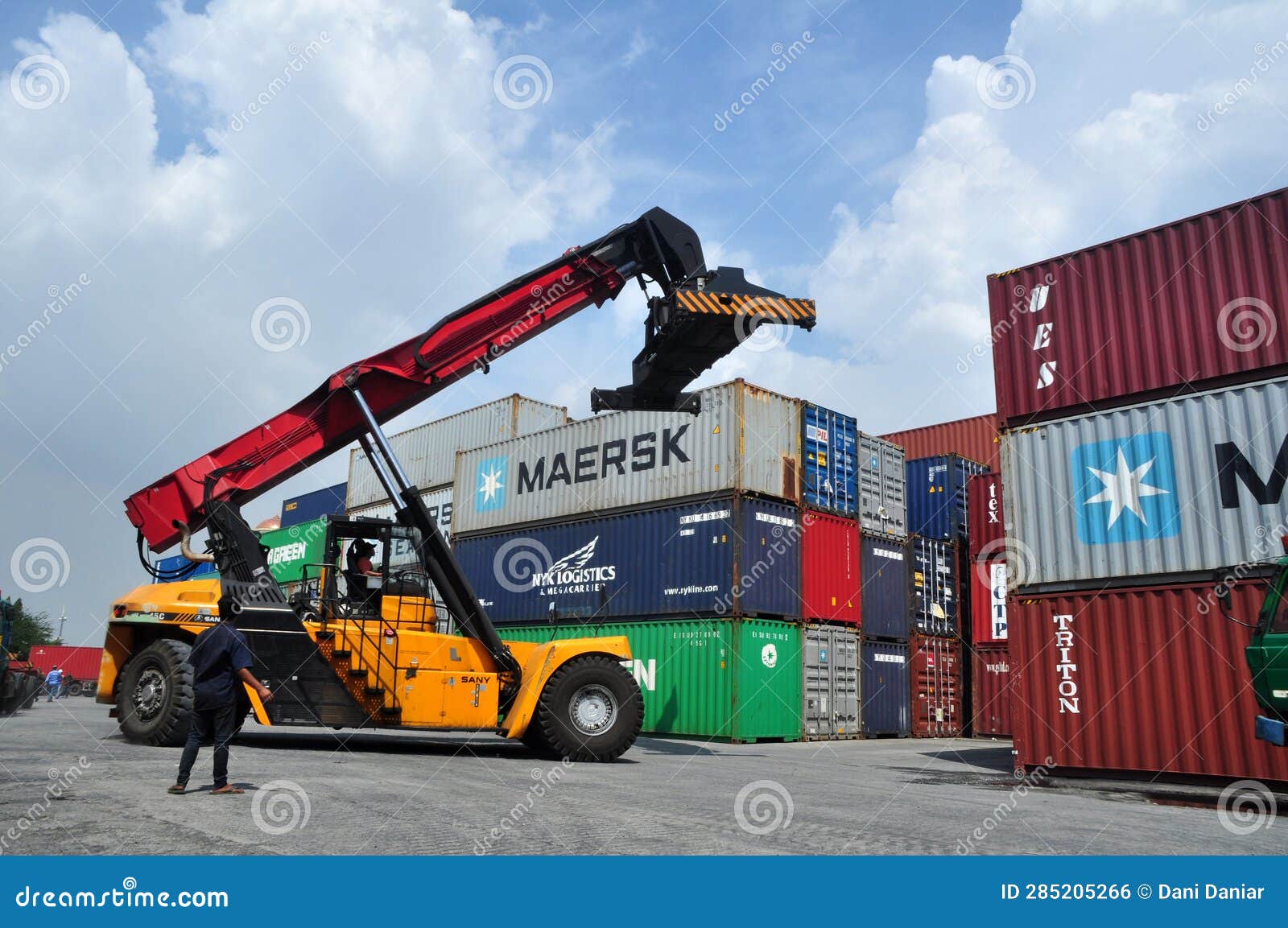 Container Loading and Unloading Activities at Tanjung Priok Port ...